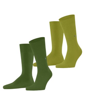 Burlington Herren Socken Everyday Multipack M So Baumwolle einfarbig 2 Paar, Gr&uuml;n Palm Tree 7613, 40-46