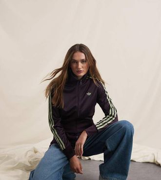 adidas Originals x ASOS - Firebird - Veste de surv&ecirc;tement - Prune et vert-Violet
