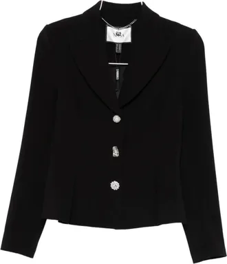 Nissa blazer boutonné à ornements en cristal - Noir