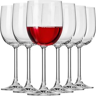 Krosno Verres &agrave; vin blanc & rouge GEMA | Lot de 6 | 340 ml | Pour la maison, les restaurants et les f&ecirc;tes | Compatible lave-vaisselle | Cristal sans plomb