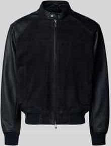 A|X Armani Exchange Lederjacke mit Zweiwege-Rei&szlig;verschluss und Eingrifftaschen