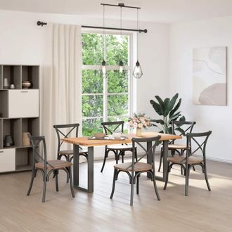 tidyard Esstischbeine U-Form, 2 STK. Anthrazit 50x(72-73) cm, pulverbeschichteter Stahl, verstellbare Nivellierf&uuml;&szlig;e, vorgebohrte L&ouml;cher, f&uuml;r Esstisch oder Sch