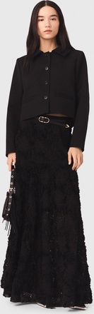 Maje Langer Rock Mit Stickereien - Schwarz - Maje