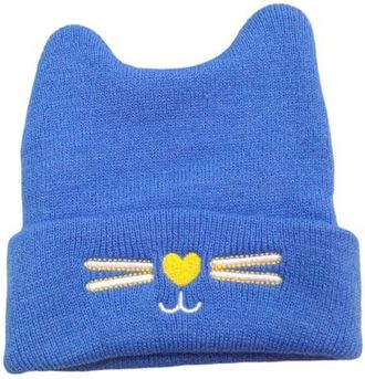 Generic Bonnet Femme Hiver Bonnet Femme Chapeau Femme Hiver Confortable Classique - Chat Slouchy Ray&eacute; Polaire, Ultra-Doux Et Chaud, Id&eacute;al pour Adolescente Ou 