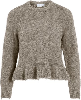 Vila Vibows L/S Flounce Knit Pullover- Noos