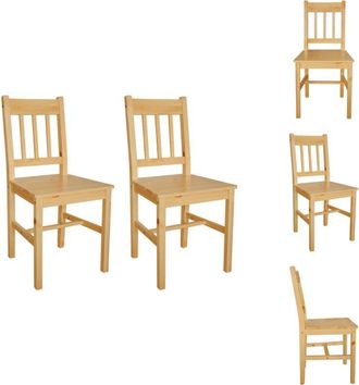vidaXL Vidaxl - Chaises &agrave; manger lot de 2 bois de pin - Chaise De Salle &agrave; Manger - Chaises De Cuisine - Chaises En Bois - Set De Chaises - Meubles De Salle