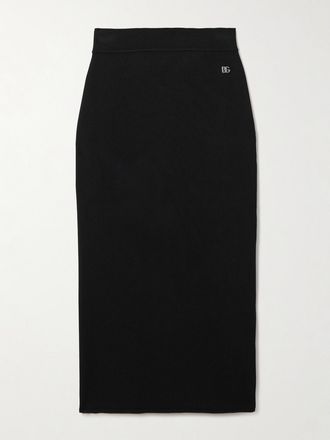 Dolce & Gabbana Jupe Midi En Jersey Stretch - Noir