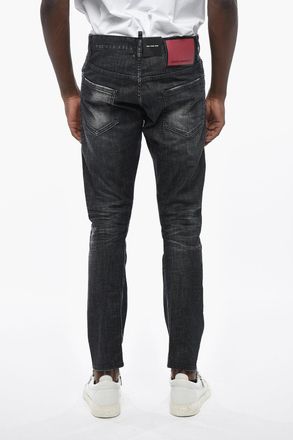 Dsquared2 Stonewashed Effect Jeans With Front Zip 16cm Dsquared2