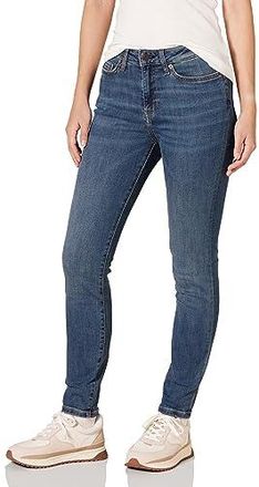 Amazon Essentials Jean Skinny, Taille Haute - couleurs abandonnées Femme, Délavé Moyen, 38 Grande longueur