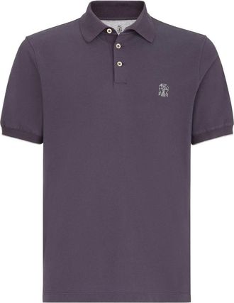 Brunello Cucinelli Logo Polo - - Tops - Herren - Lila - L