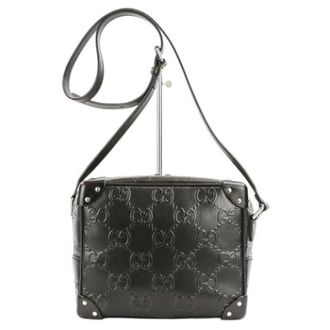 Gucci Pre-owned GG Embossed Leather Shoulder Bag - - Pre-owned - Damen - Schwarzk - ONE SIZE