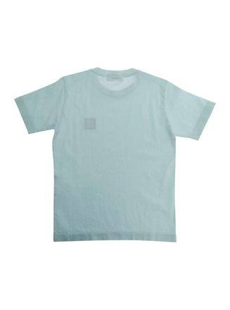 Stone Island Boys T-Shirt With Logo, Blue Cotton T-Shirts And Polos