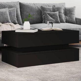 vidaXL Couchtisch mit LED-Leuchten Schwarz 90x50x40 cm Vidaxl