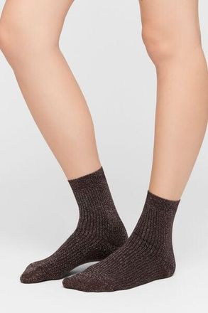 Calzedonia Socken In Rippstrick Mit Glitzer Braun
