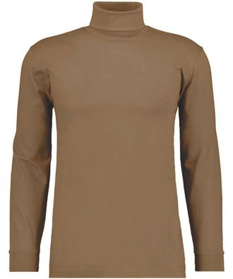 Ragman Herren Basic Rollkragenshirt Langarm Zimt-088, XXL