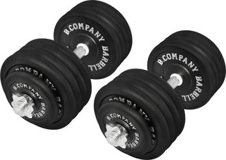 Bad Company Guss Kurzhantel-Set 95Kg (2 x Kurzhantelstange 45cm, 4x2,5 und 16x5Kg Hantelscheiben) Hantelset Hanteln Gewichte