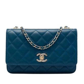 Chanel Portefeuille sur cha&icirc;ne Pre-owned - Femme - Pre-owned - Bleu - Taille: ONE Size