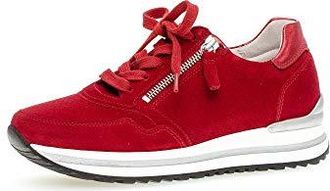Gabor Nulon Dentelle Jusqu&agrave; Baskets en Cuir Large Ajustement en Daim Red 40 EU Red Suede