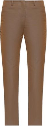 Alexander McQueen Baumwollhose mit B&uuml;gelfalte - - Trousers - Damen - Braun - XS