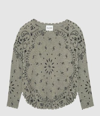 Kujten Pull Mela Bandana Cachemire Kaki Chiné