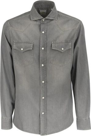 Brunello Cucinelli Homme, Chemises, Gris, Taille: S Chemise en denim
