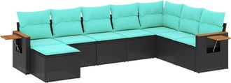 vidaXL Vidaxl - Set Divani Da Giardino Con Cuscini 8 Pz Nero In Polyrattan