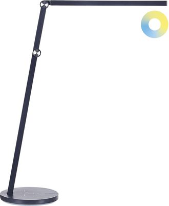 Beliani LED Schreibtischlampe schwarz matt 48 cm hoch verstellbar f&uuml;r B&uuml;ro Dorado