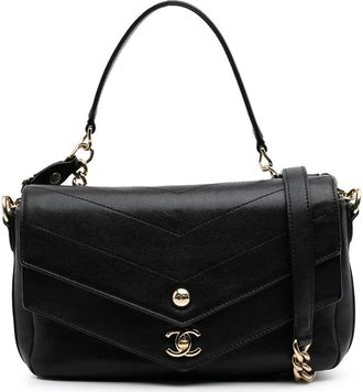 Chanel Hobo Bags - Mini Quilted Sheepskin Double Chevron Flap - Gr. unisize - in Schwarz - für Damen