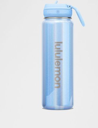 lululemon Back To Life Sport Bottle 24oz Straw Lid Iridescent - Bleu
