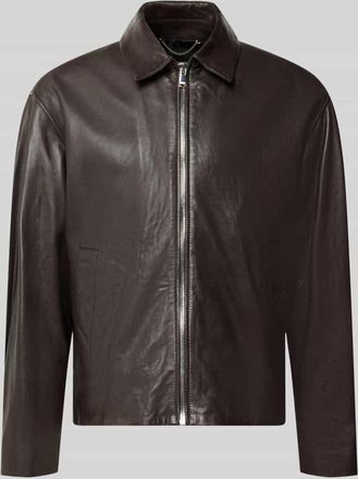 Drykorn Regular Fit Jacke in Leder-Optik mit Umlegekragen