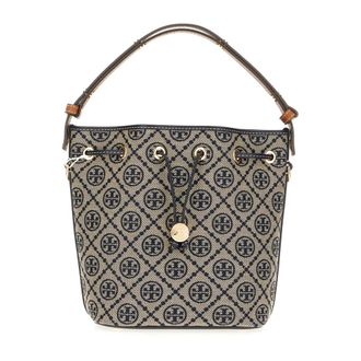 Tory Burch Femme, Sacs, Bleu, Taille: ONE Size T Monogram Bucket Bag