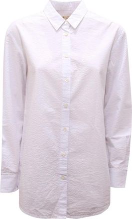 MC2 Saint Barth Brigitte Seersucker Shirt - Femme - Blouses et Chemises - Blanc - Taille: 36 FR