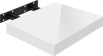 Woltu Wandregal Volato Wandboard freischwebend hochglänzend weiß Schweberegal CD DVD Regal Bücherregal Holz Board 30x22,9x3,8cm RG9489ws