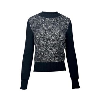 D.exterior Verzierter Rundhals-Pullover - - Knitwear - Damen - Schwarzk - M