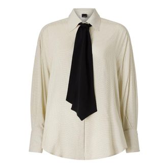 Pinko Mousseline Polka Dot Shirt - - Blouses & Shirts - Damen - Wei&szlig; - L
