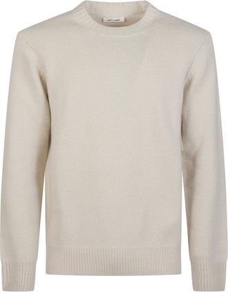 Soft Goat Homme, Pulls, Blanc, Taille: L Pull Ras du Cou en Cachemire Bross&eacute;