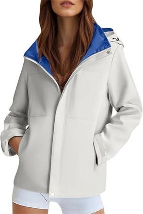 Generic Veste dhiver chaude en fausse polaire pour femme avec capuche amovible, gris, 5XL