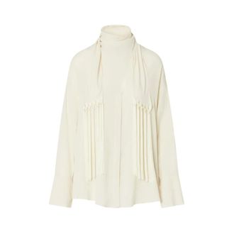 Liu Jo Chemise en cr&ecirc;pe de Chine - Femme - Blouses et Chemises - Beige - Taille: 40 FR
