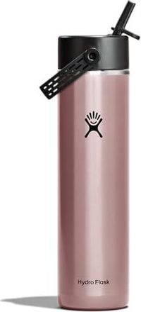 Hydro Flask Lightweight Wide Flex Straw Cap Bottle 710 ml (24 oz) - Edelstahl, auslaufsicher mit Trageband - Isoliert, 24 Std. kalt - Sp&uuml;lmaschinenfest - Quartz