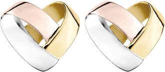 Edenly Ohrstecker Origami Herz in 375er Weiß-, Gelb- und Roségold