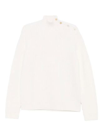 Prada pull &agrave; col montant boutonn&eacute; - Blanc