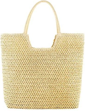 Generic Sac &agrave; bandouli&egrave;re en paille - Sac &agrave; bandouli&egrave;re tiss&eacute; pour femme - Sac &agrave; main de plage pour femme - Sac &agrave; main en paille pour femme - Grande capacit&eacute; 