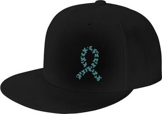 Generic Ruban Papillon Contre Le Cancer du Col De LUt&eacute;rus Unisexe Snapback Chapeau Protection Solaire Casquette De Baseball S&eacute;chage Rapide Chapeaux Pare-Solei