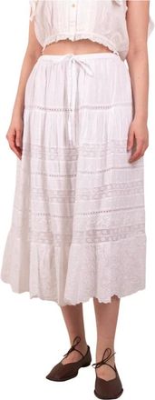 LoveShackFancy Loveshackfancy, Femme, Jupes, Blanc, Taille: 40 FR Donna Skirt