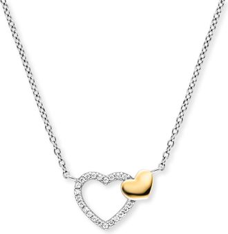 Engelsrufer Kette Bicolor Glaube, Liebe und Hoffnung für Damen aus 925er Sterlingsilber - Zirkonia - Karabinerverschluss - Länge: 40+4cm