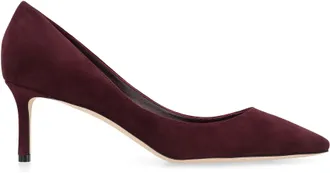 Jimmy Choo London Womens Romy 60 Suede Pumps Burgundy Goatskin High Heel Shoes