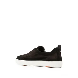 Santoni Suede Slip-On Sneakers - Brown