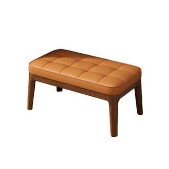 Generic Moderne Schlichte Schuhbank mit Kissen, Stabile Holzkonstruktion, Eingangsbank Indoor-Bank f&uuml;r Schlafzimmer, Wohnzimmer, Flur(Orange,52 * 32 * 38cm)