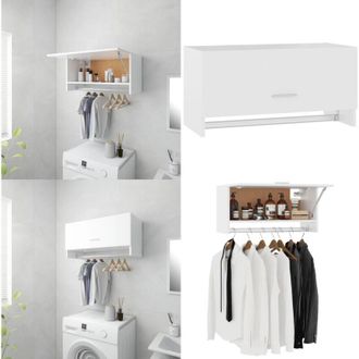 vidaXL Garde-robe blanc 70x32,5x35 cm bois ding&eacute;nierie - Meuble De Rangement - Armoire Blanche - Armoire Suspendu - Dressing Compact - Organisation