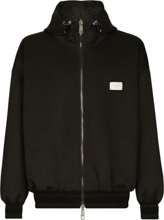 Dolce & Gabbana Homme, Sport, Noir, Taille: S Doudoune avec Plaque Logo